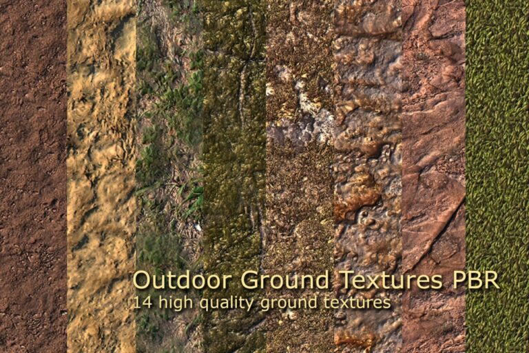 【無料】Outdoor Ground Textures：14種類の高品質な屋外地面テクスチャ素材